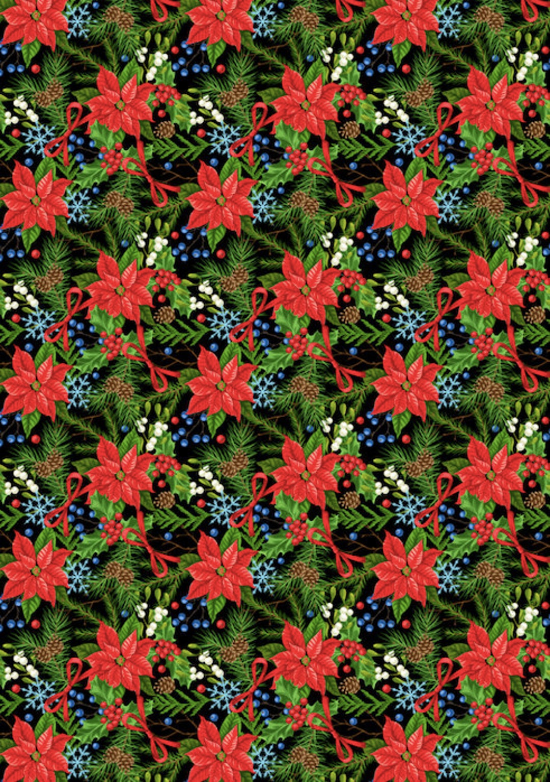 12" X 17" Christmas Holiday Poinsettia HTV - Flowers Red Green Sheet ...