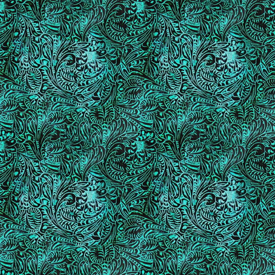 12 X 12 Tooled Leather Teal Decal Vinyl Leather Look Western Permanent ...