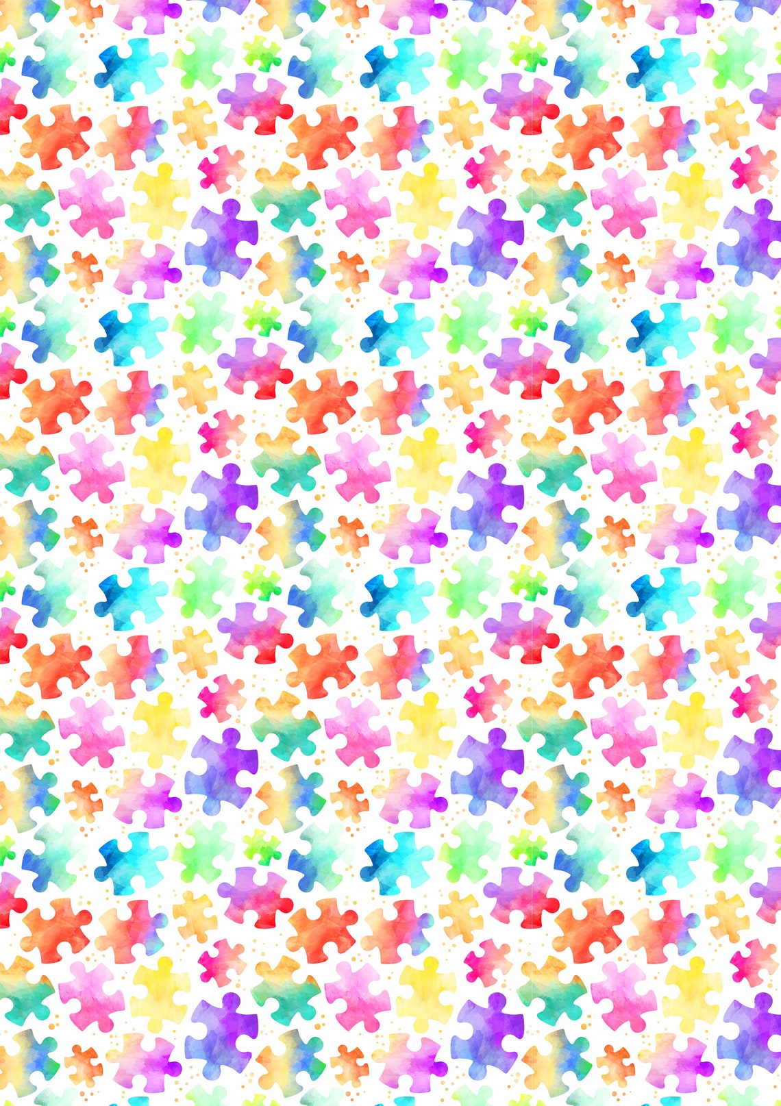 12 x 17 Autism Awareness HTV Watercolor Puzzle | Etsy