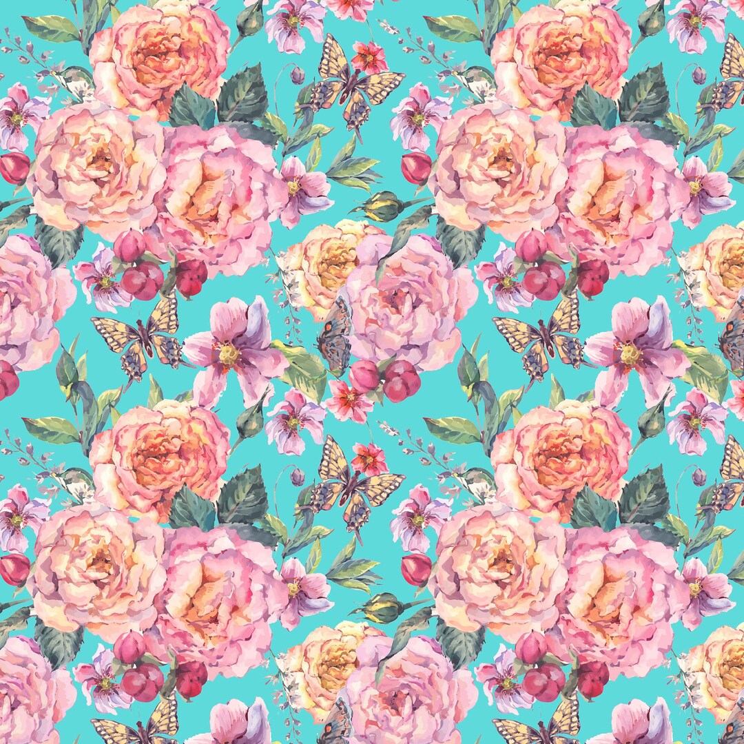 12" X 12" Butterflies Flowers Teal Decal Vinyl Romantic Wedding ...