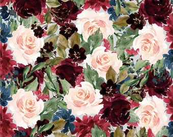 12 X 17 Watercolor Pink Flowers HTV Floral Roses - Etsy