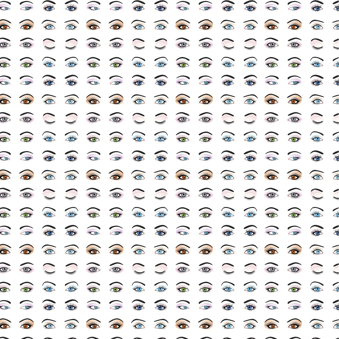 12 X 12 Lashes Eyes Fake Eyelashes Decal Vinyl Make up Artist Permanent ...