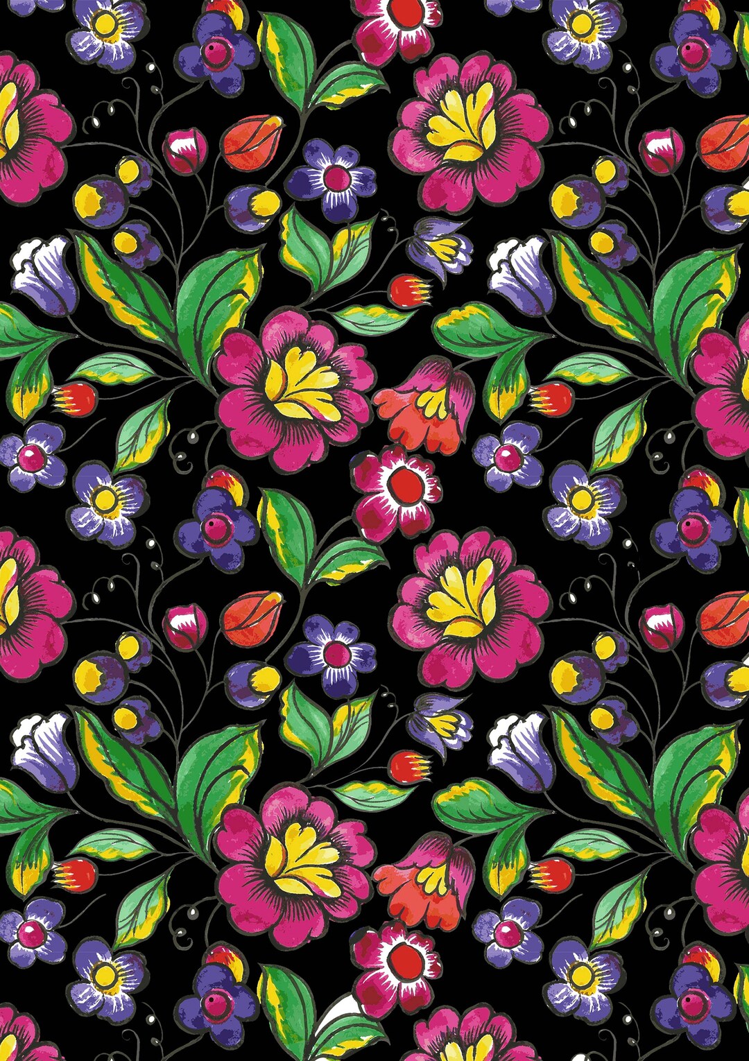 12 X 17 Serape Floral HTV Flowers Black Mexico Zarape Printed Print ...