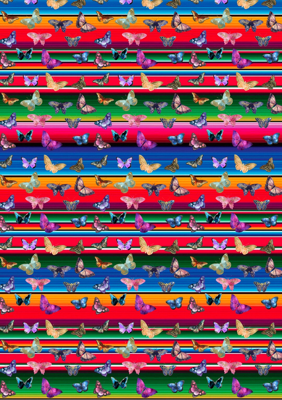12 X 17 Zarape Butterflies Serape HTV Mexico Printed Print Pattern ...