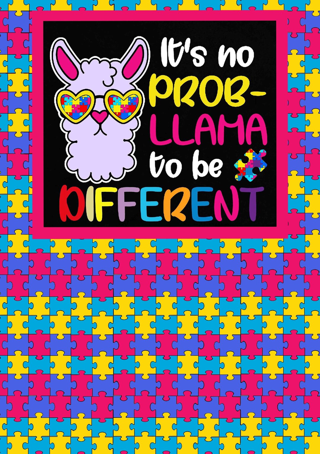 12 X 17 Autism Awareness Llama HTV Puzzle Pieces - Etsy UK