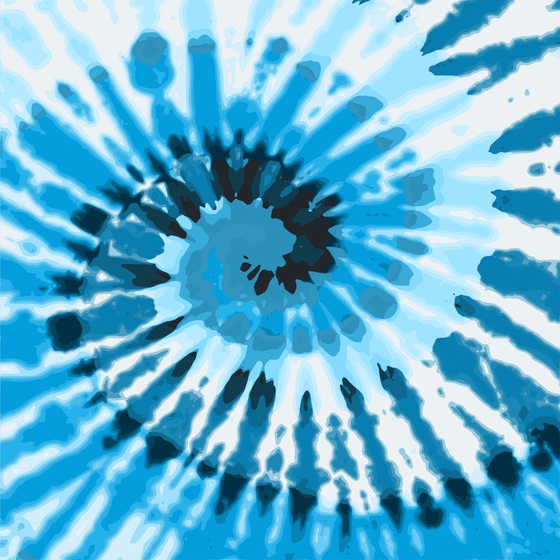 12 X 12 Tie Dye Blue White Pattern Decal Vinyl Etsy