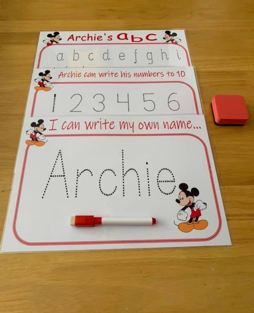 Personalised Educational Packs Mickey Mouse Themed - Etsy