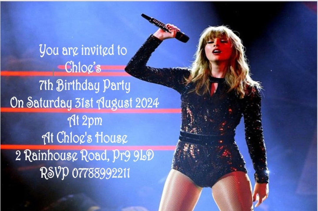 10 X Personalised Taylor Swift Birthday Invitations - Etsy
