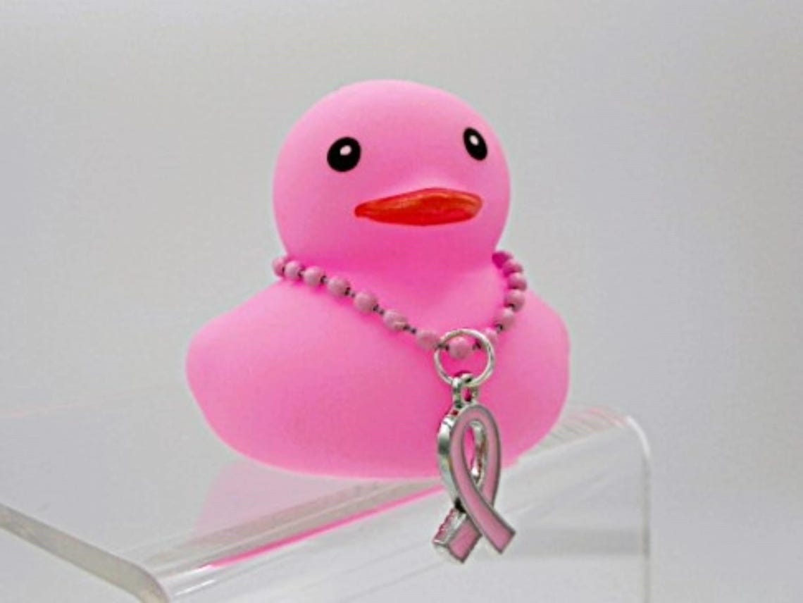 Breast Cancer Awareness Rubber Duck, Pink Ribbon Dashboard Decor ...