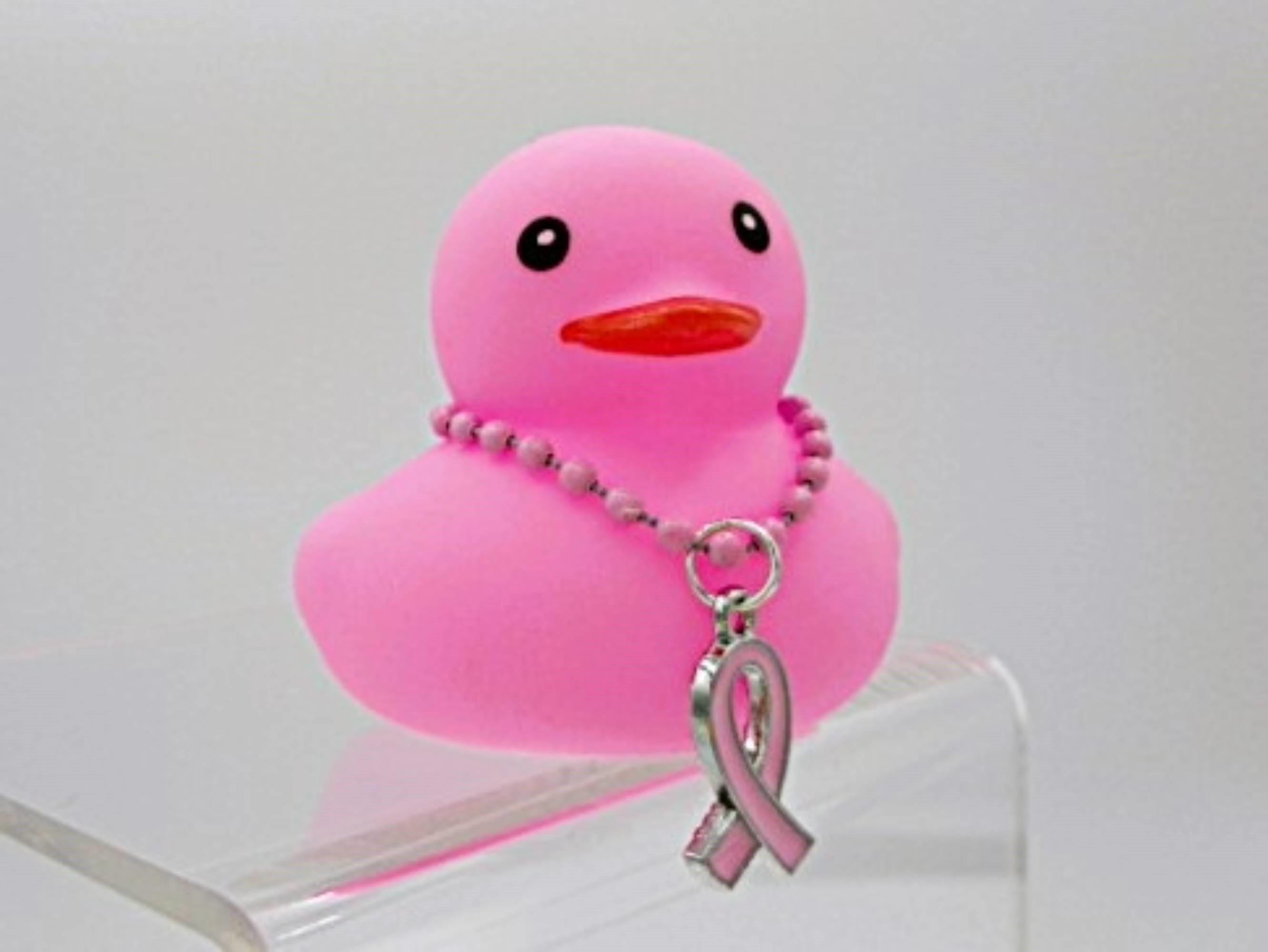 Breast Cancer Awareness Rubber Duck, Pink Ribbon Dashboard Decor ...