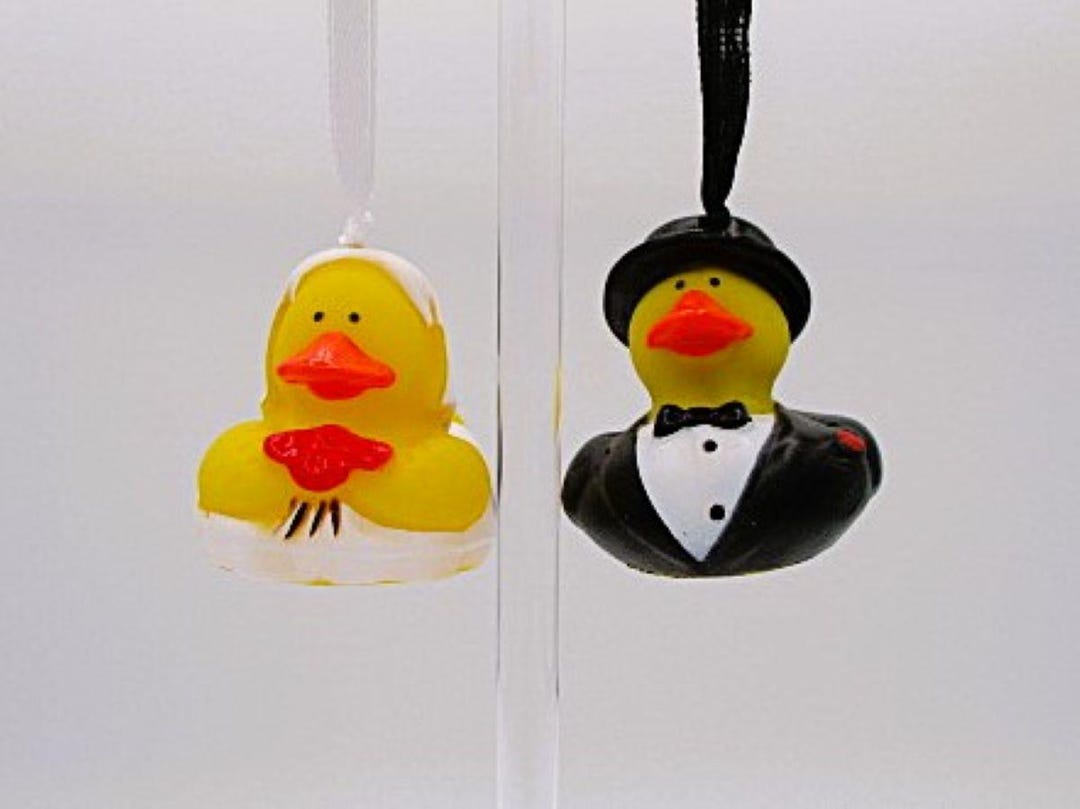 Bride Groom Rubber Duck Ornaments Wedding Gift Rubber Duckie Jeep Duck ...