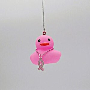 Breast Cancer Awareness Rubber Duck, Pink Ribbon Dashboard Decor ...
