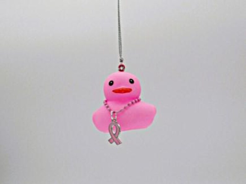 Breast Cancer Awareness Rubber Duck, Pink Ribbon Dashboard Decor ...