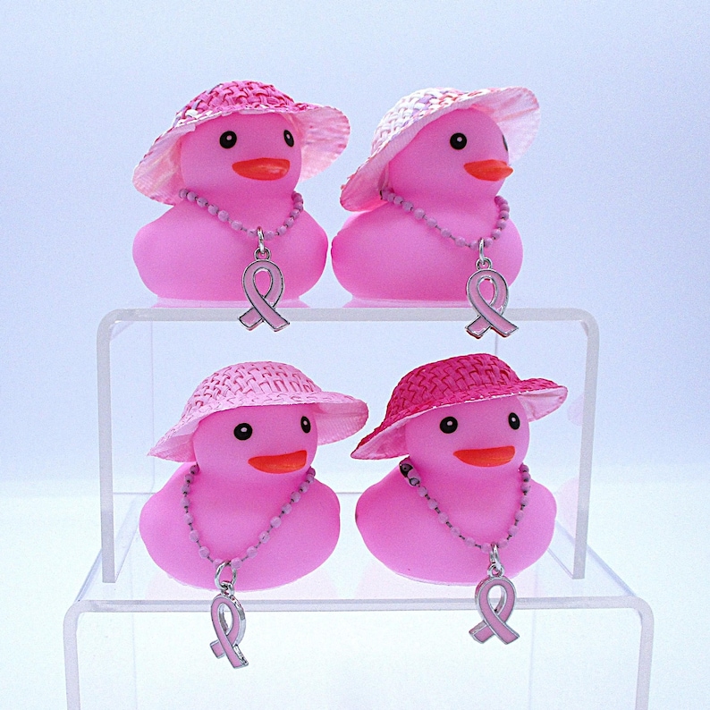 Breast Cancer Awareness Rubber Duck, Straw Hat Pink Ribbon Dashboard ...