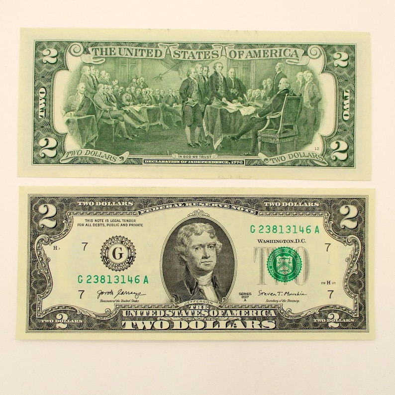 Tooth Fairy Gift Boy Girl Unique Two Dollar Bill Uncirculated Genuine ...