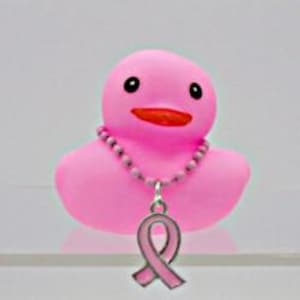 Breast Cancer Awareness Rubber Duck, Pink Ribbon Dashboard Decor ...