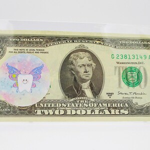 Tooth Fairy Gift Boy Girl Unique Two Dollar Bill Uncirculated Genuine ...