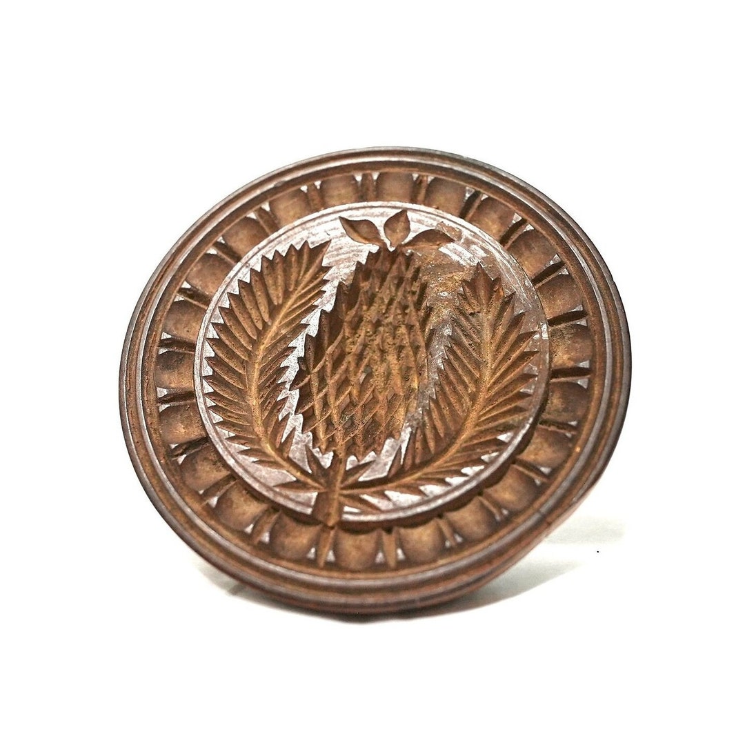 Butter Stamp Print, Antique Mold of Pineapple and Fluted Border Design ...