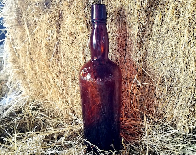 1800s Whiskey Bottle, Antique Amber Deep Spring Tennessee Whiskey With ...