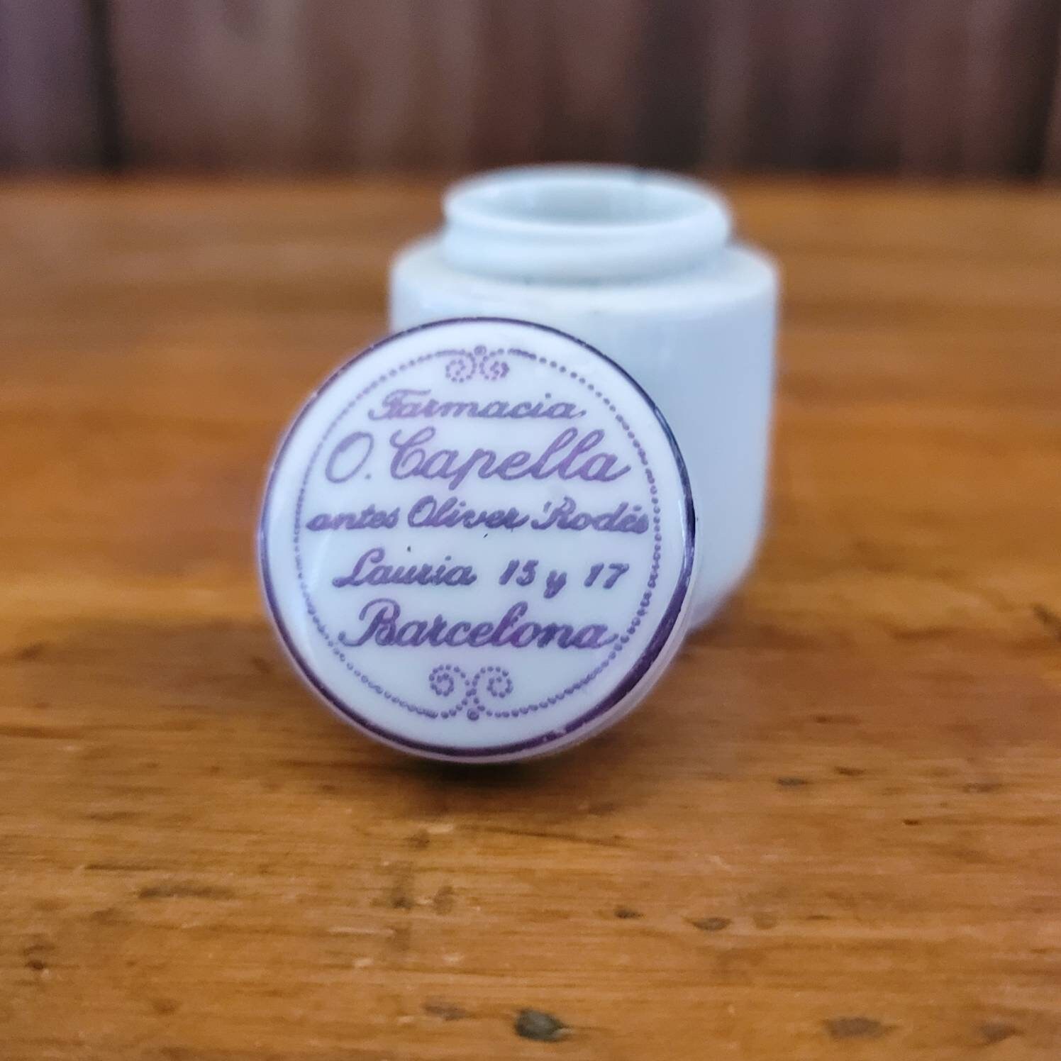 Antique Ironstone Apothecary Advertising Jar Barcelona - Etsy