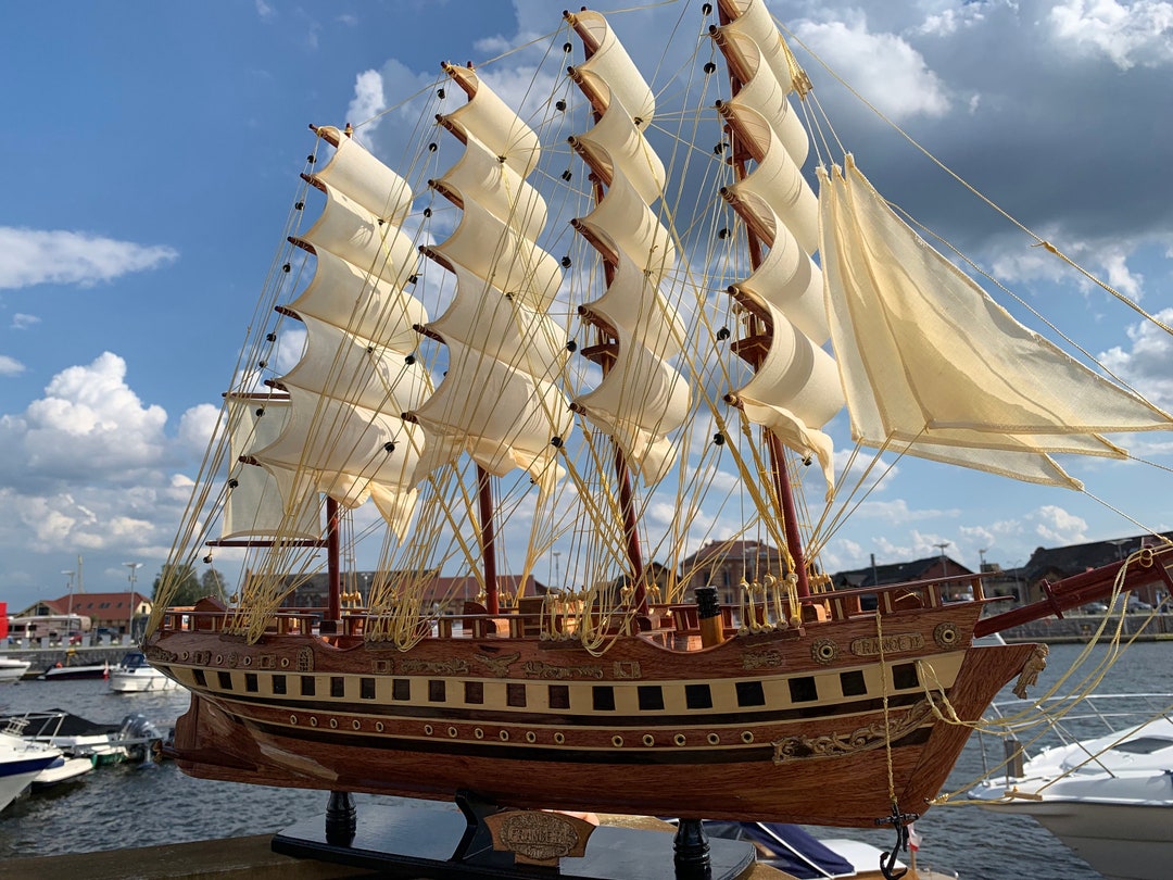 Vintage Ship Model, Sailing Boat Model, Wooden Sailing Boat Model ...