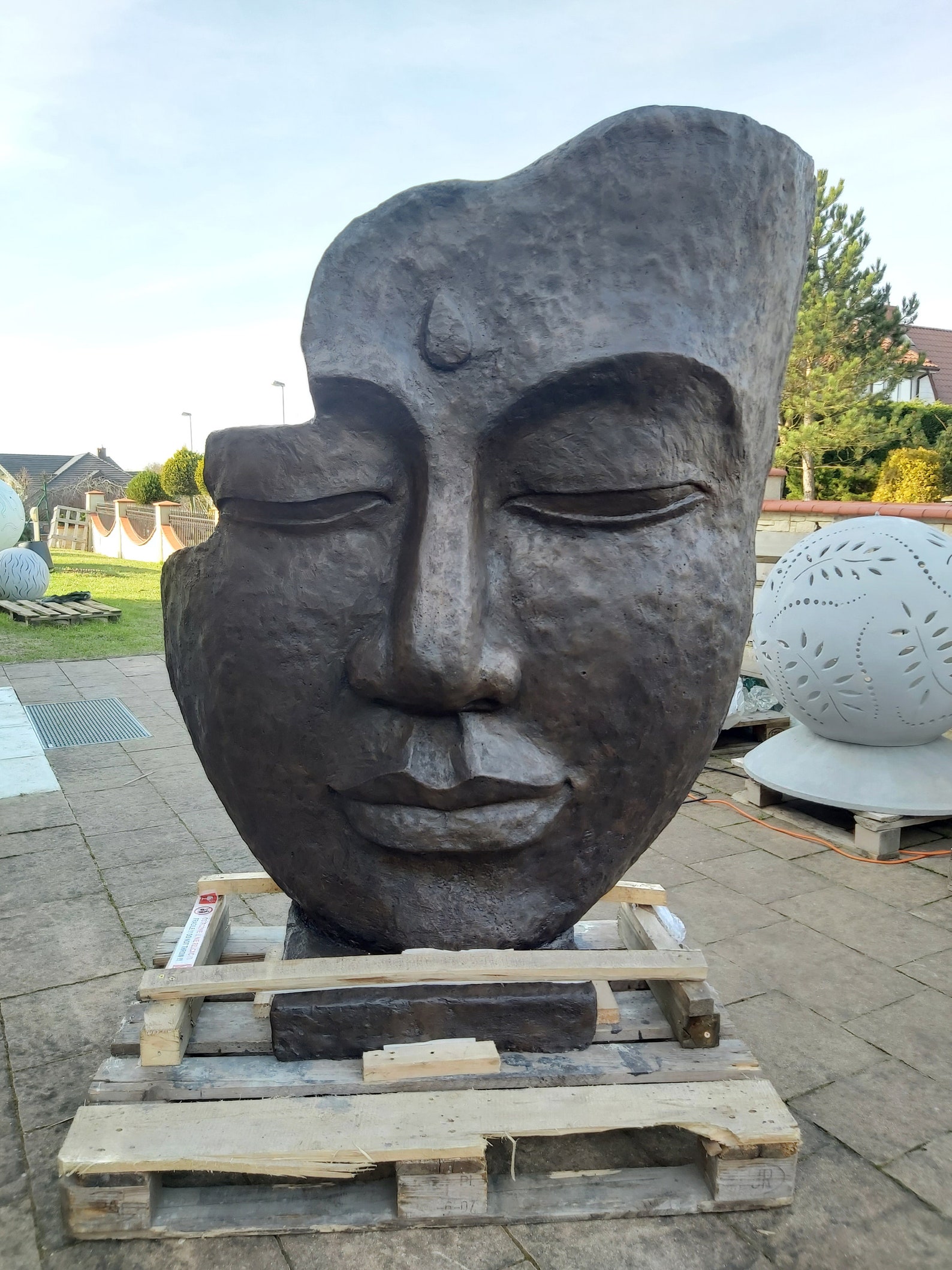 Buddha Face Freestanding Sculpture H170cm Oriental Garden Rrytas - Etsy