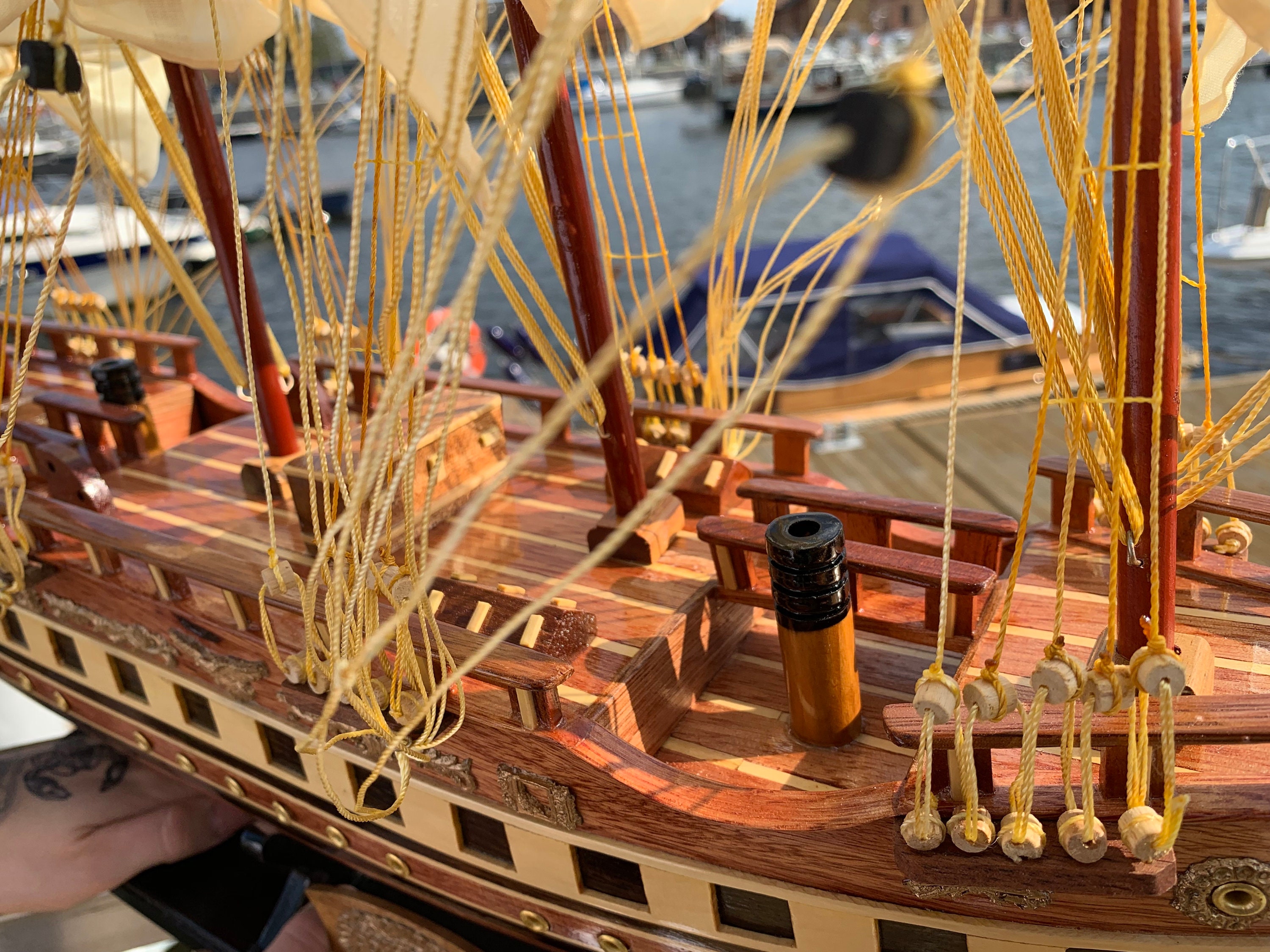 Vintage Ship Model, Sailing Boat Model, Wooden Sailing Boat Model ...
