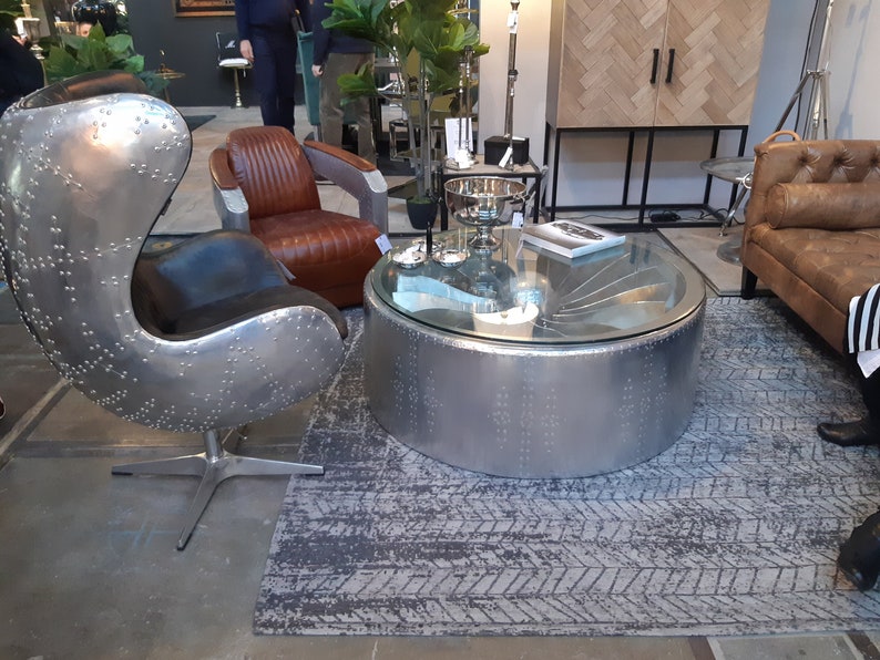 Aviator Tomcat Egg Armchair. Vintage Brown Leather. Art Deco Spitfire ...