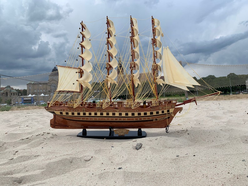 Vintage Ship Model, Sailing Boat Model, Wooden Sailing Boat Model ...