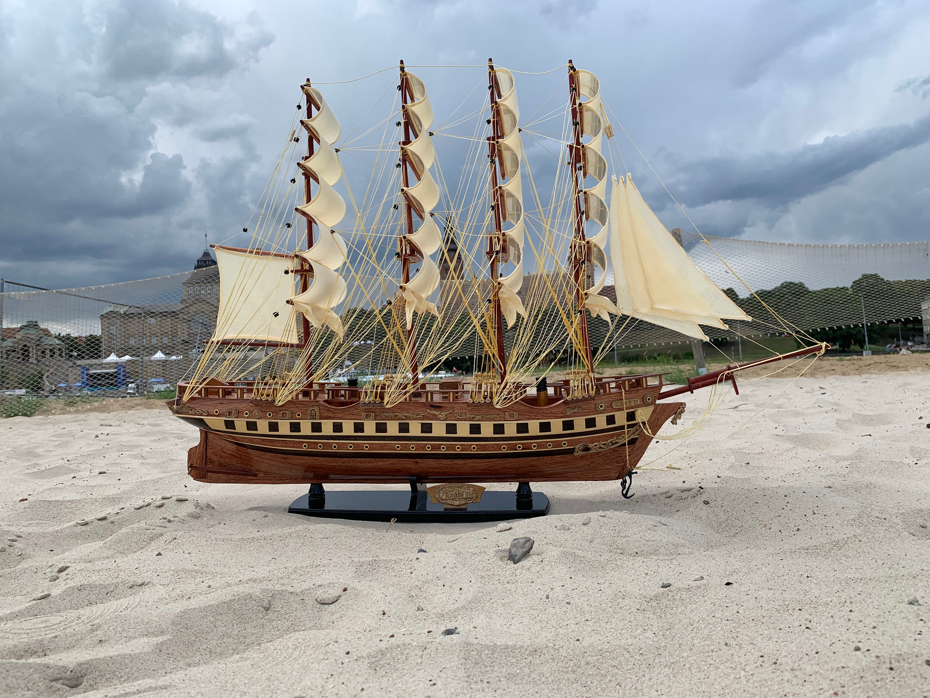 Vintage Ship Model, Sailing Boat Model, Wooden Sailing Boat Model ...