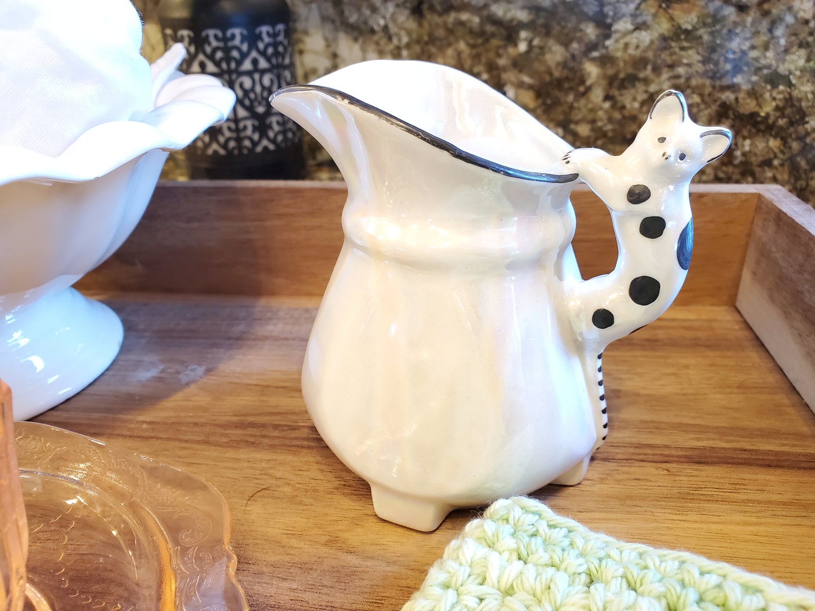 Kitty Cat Creamer Iridescent 1930's Coffee Creamer, Slovakian Ceramic ...