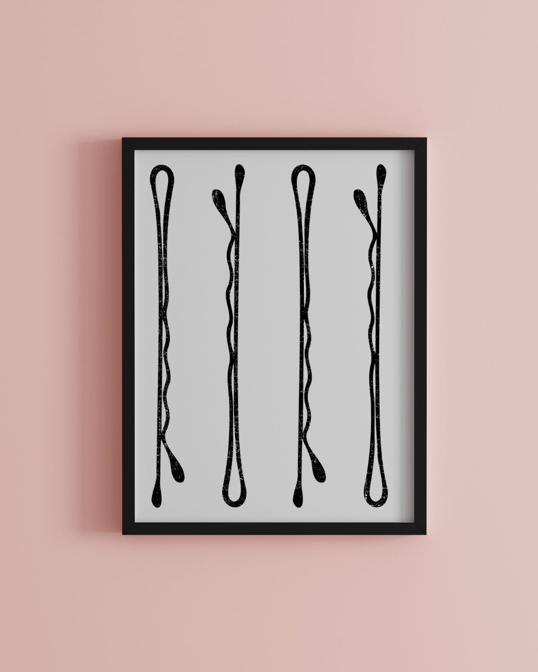 Bobby Pins Print Digital Download // Hair Accessory Art, Bathroom Wall ...