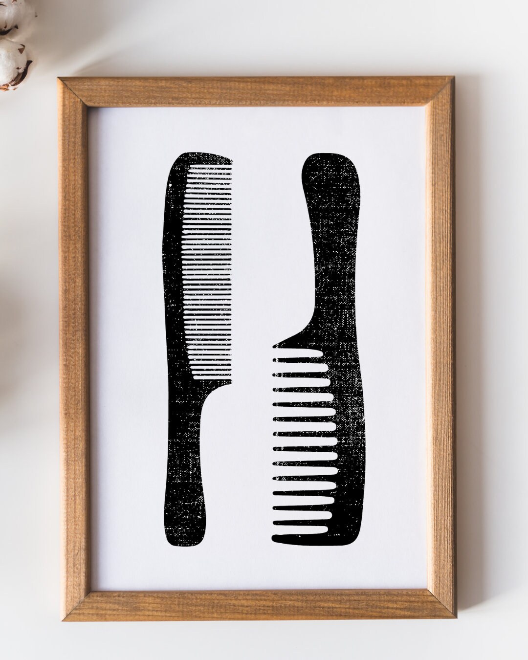 Comb Print Digital Download // Hair Accessory Art, Bathroom Wall Decor ...