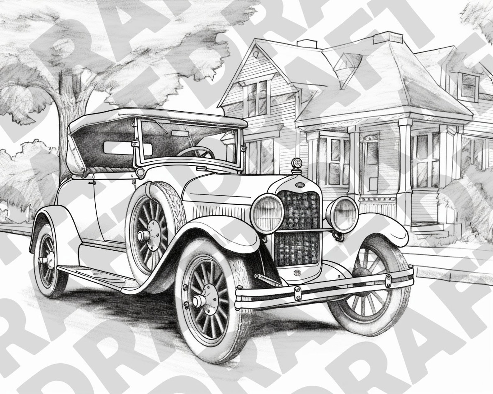 Vintage Car Coloring Sheets for Kids Print and Color Classic Cars ...