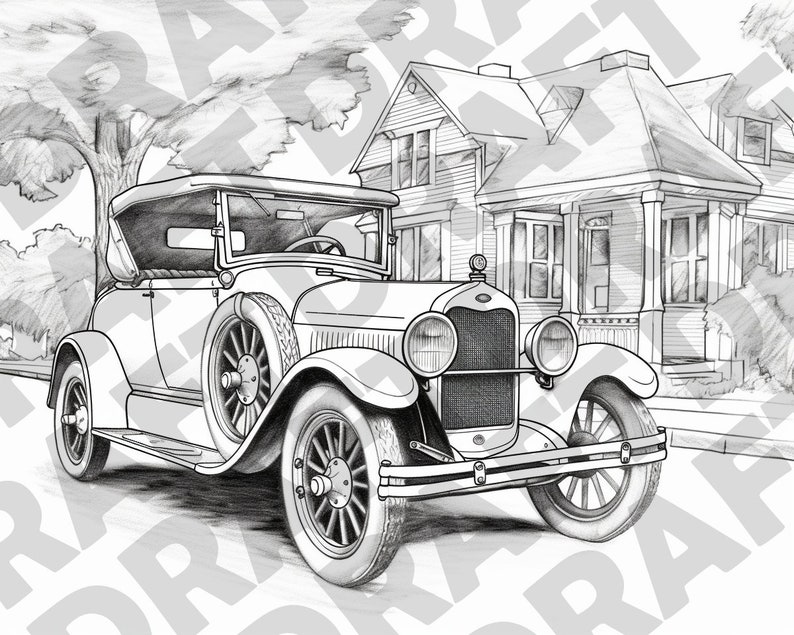 Vintage Car Coloring Sheets for Kids Print and Color Classic Cars ...