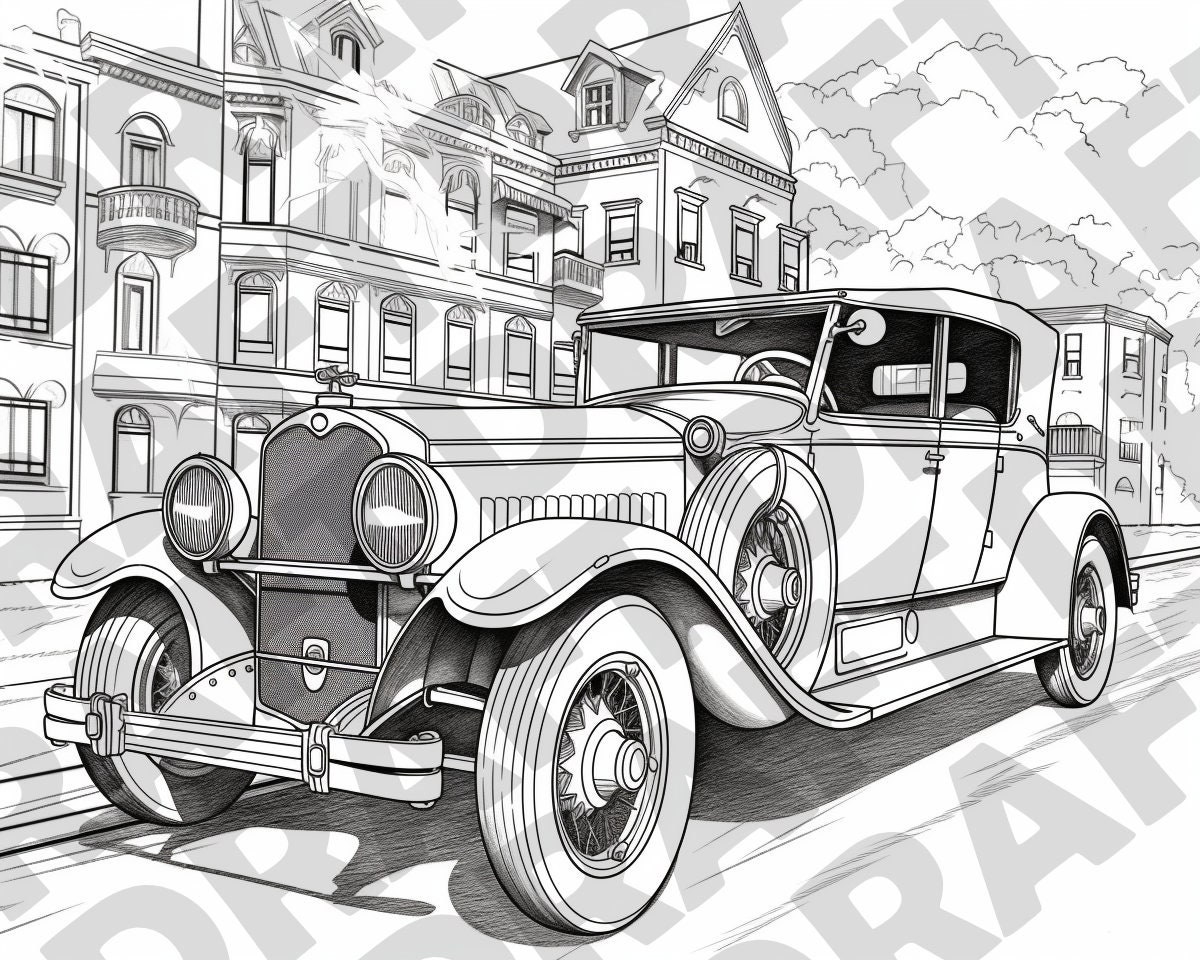 Vintage Car Coloring Sheets for Kids Print and Color Classic Cars ...