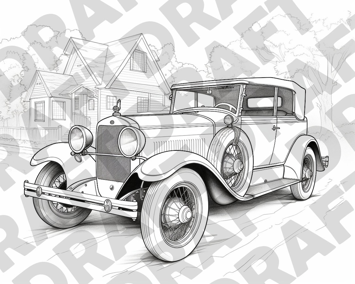 Vintage Car Coloring Sheets for Kids Print and Color Classic Cars ...