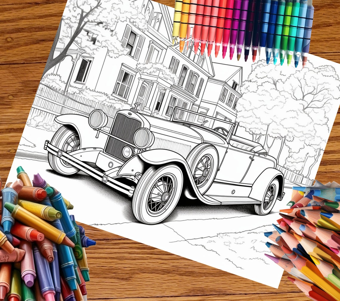 Vintage Car Coloring Sheets for Kids Print and Color Classic Cars ...