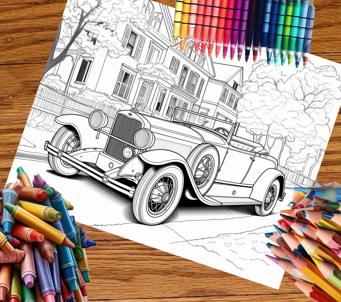 Vintage Car Coloring Sheets for Kids Print and Color Classic Cars ...