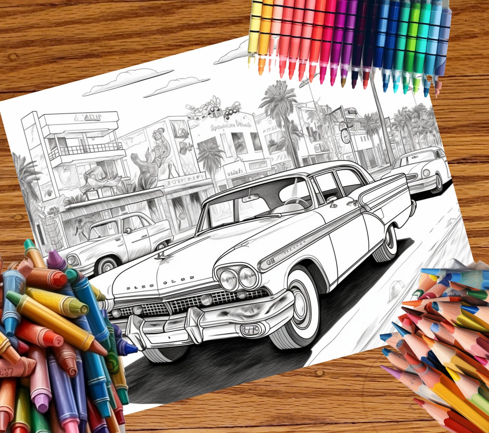 Printable Classic Car Coloring Pages Old-fashioned Car Coloring Sheets ...