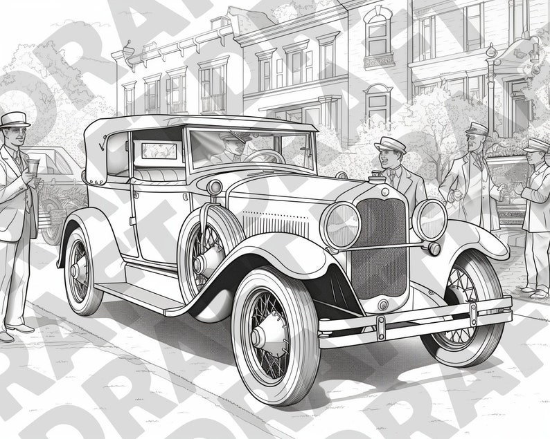 Vintage Car Coloring Sheets for Kids Print and Color Classic Cars ...