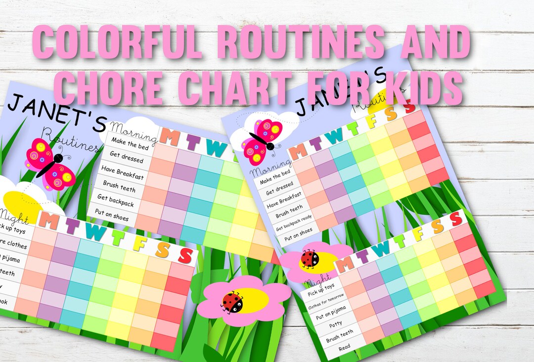 PRINTABLE Kids Chore Chart Routine Chart for Kids Ladybug - Etsy Israel