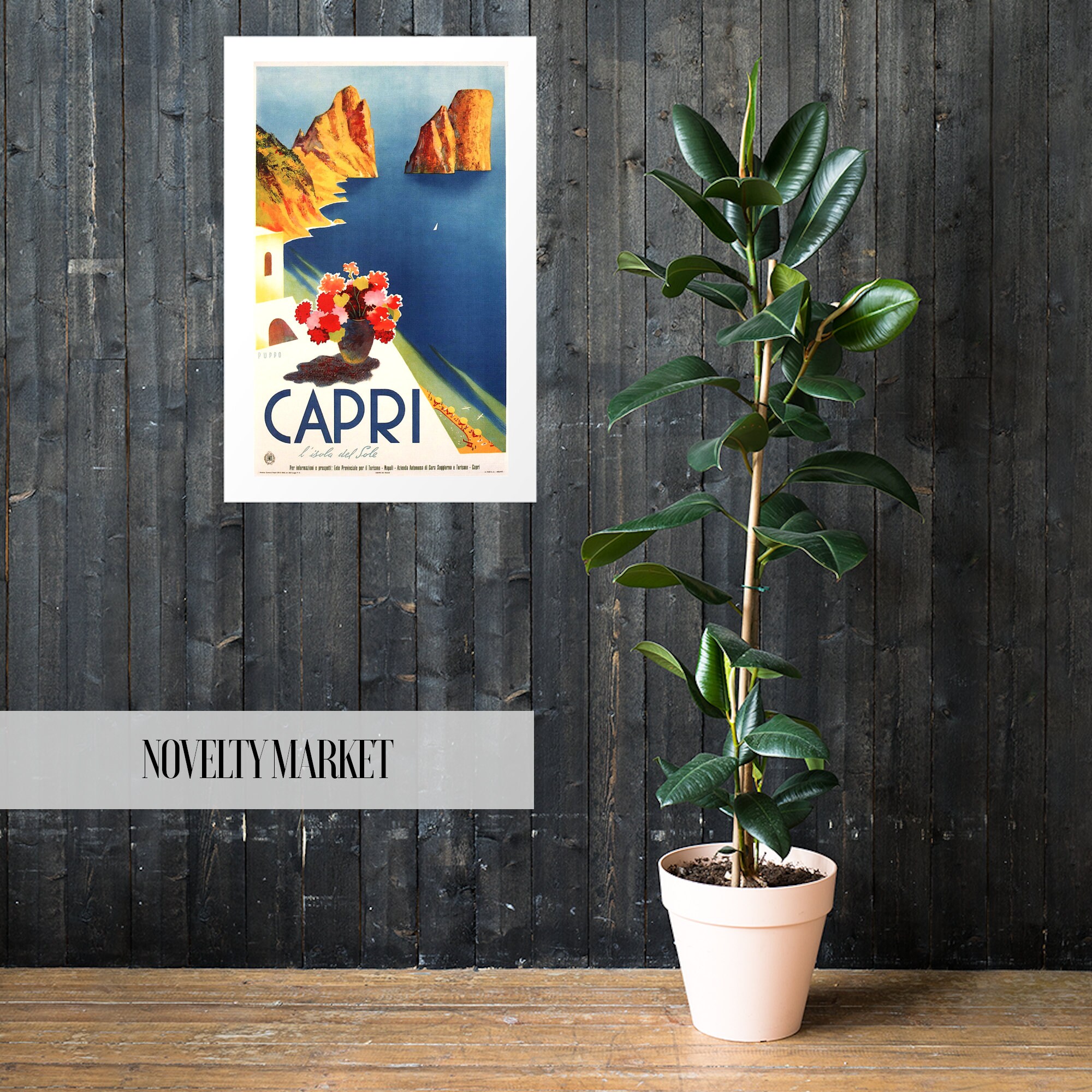 Vintage Capri Poster 1952, Vintage Italy Travel Poster, Italy Travel ...