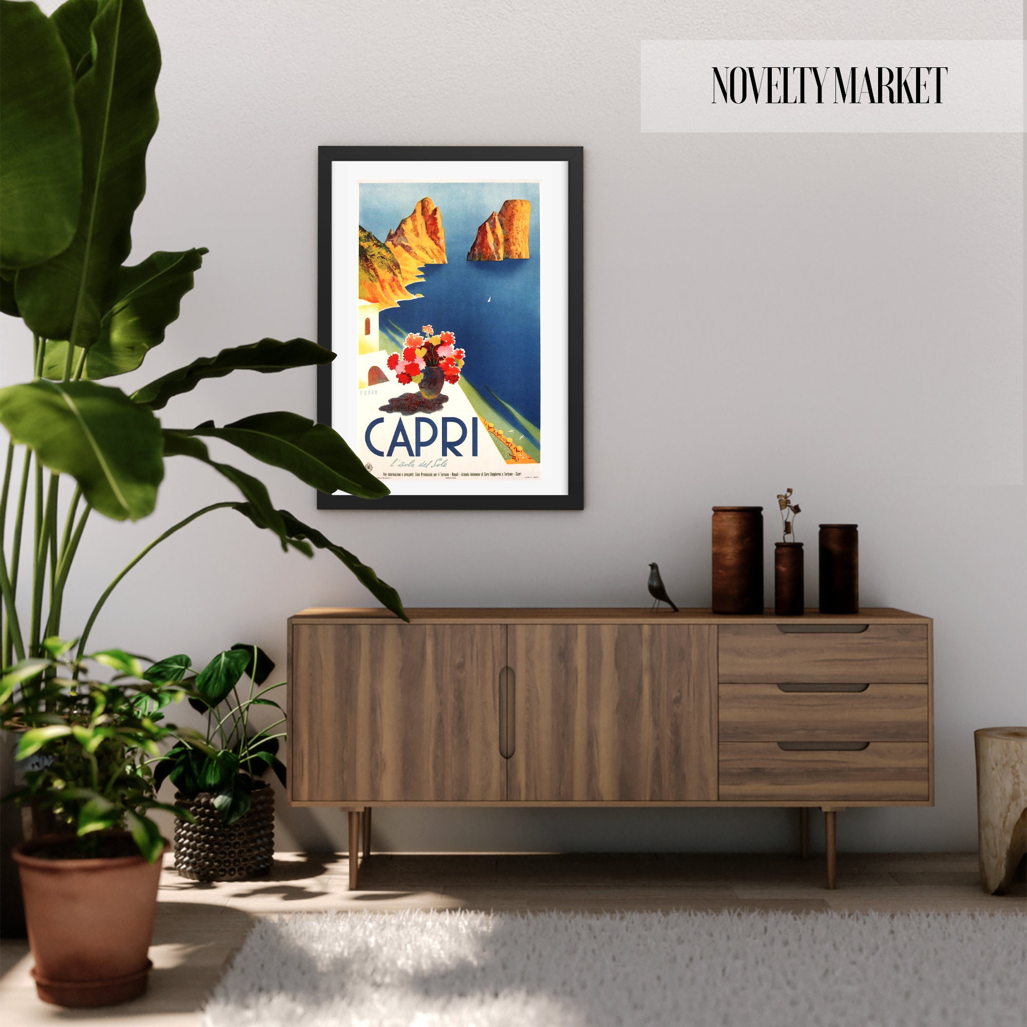 Vintage Capri Poster 1952, Vintage Italy Travel Poster, Italy Travel ...