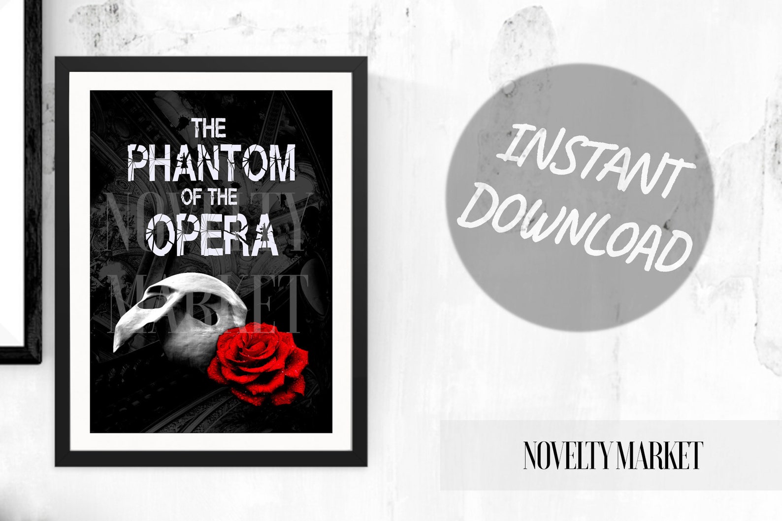Printable Phantom of the Opera Poster, Theater Gifts, Broadway Gifts ...