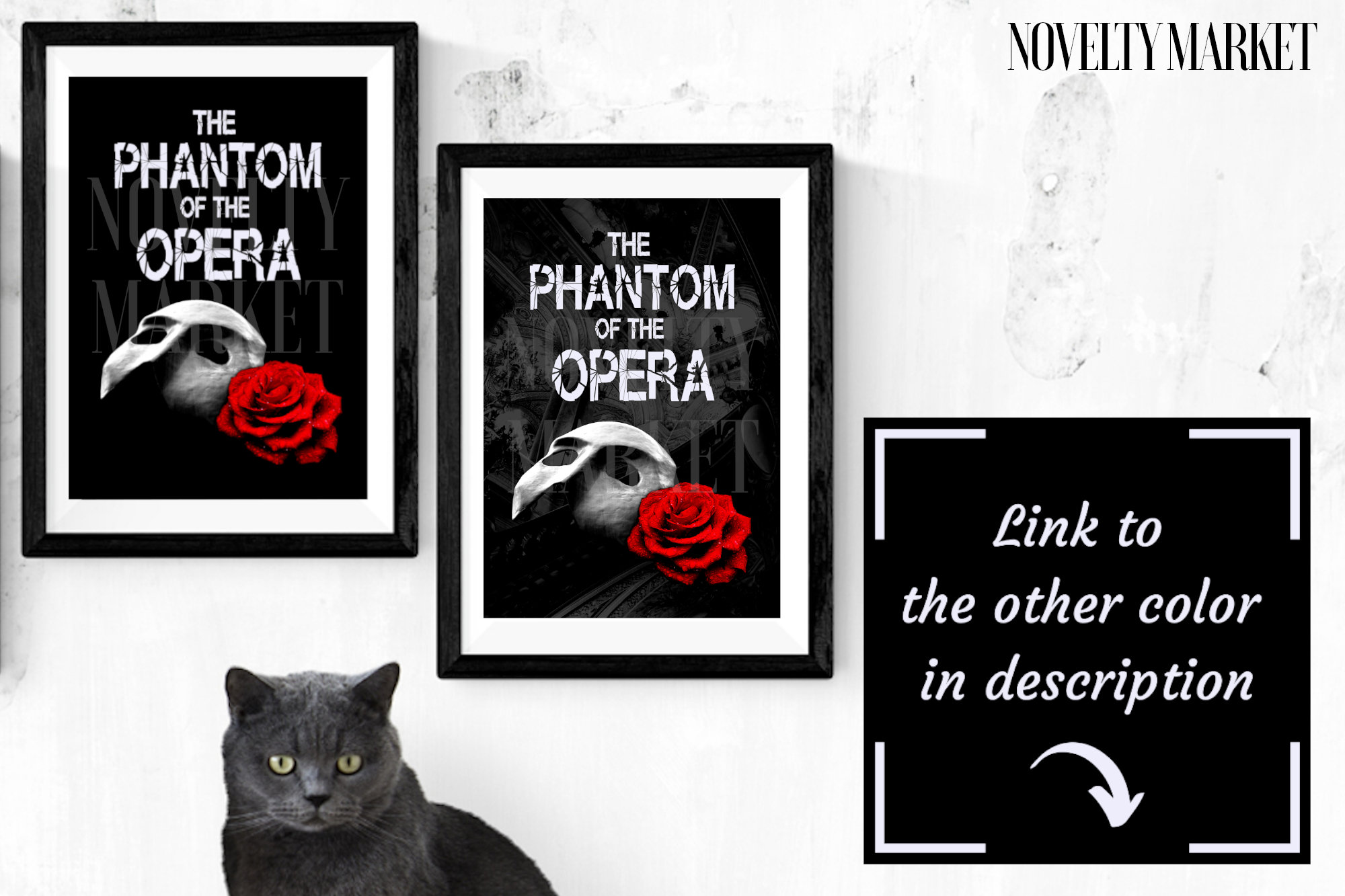 Phantom of the Opera Poster, Printable Wall Art, Minimalist Movie ...