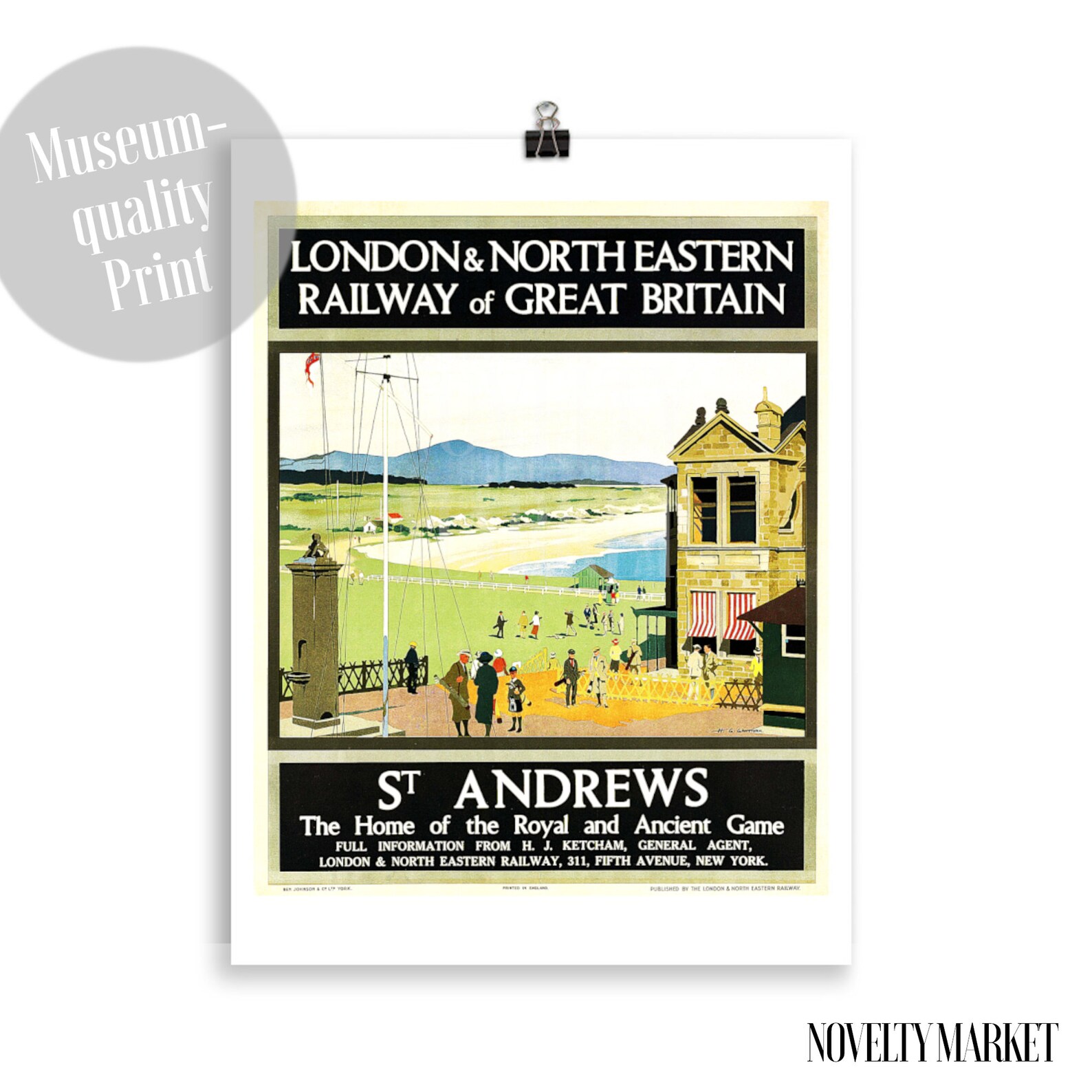 St Andrews Scotland Golf 1925 Vintage Poster, Golf Gifts for Men and ...