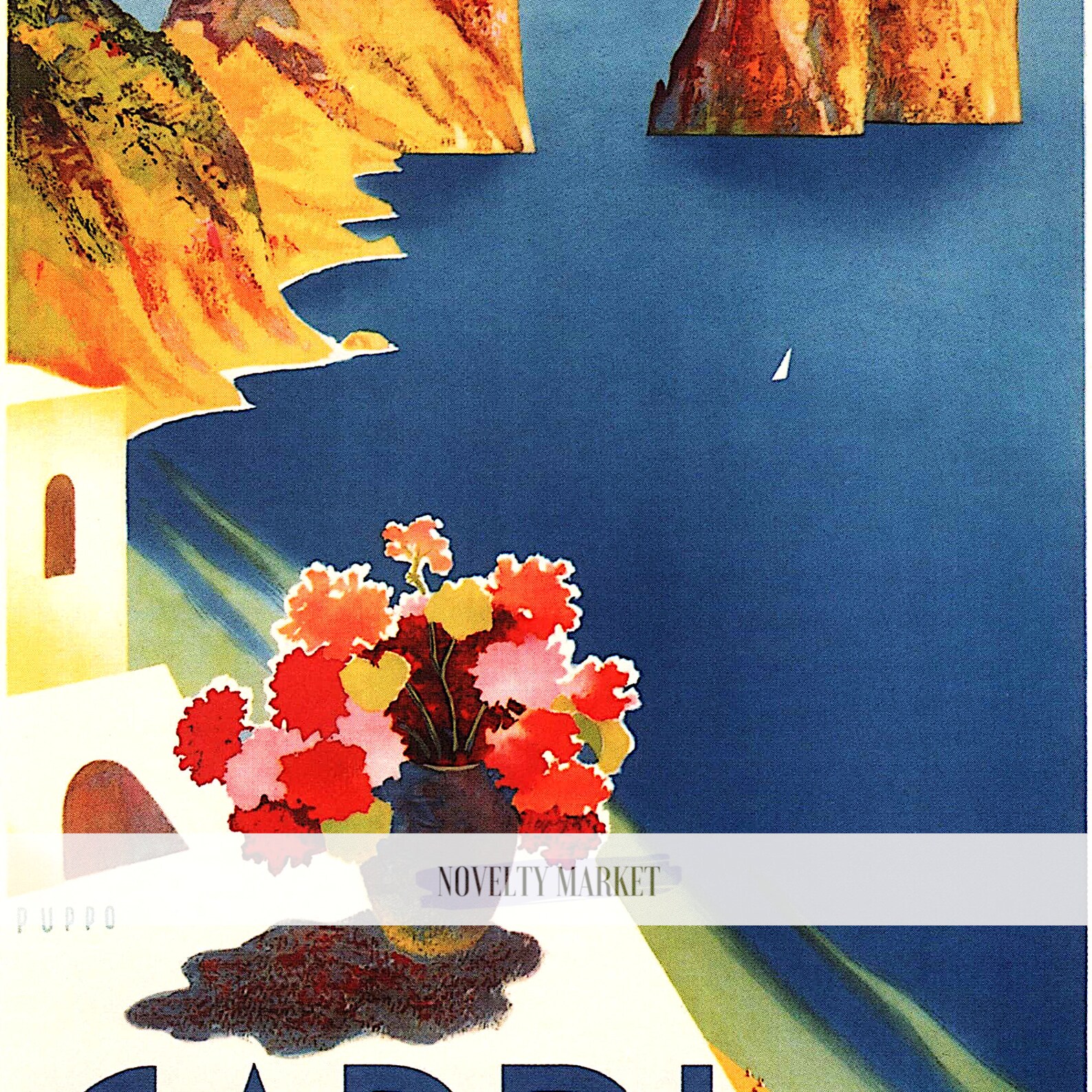 Vintage Capri Poster 1952, Vintage Italy Travel Poster, Italy Travel ...