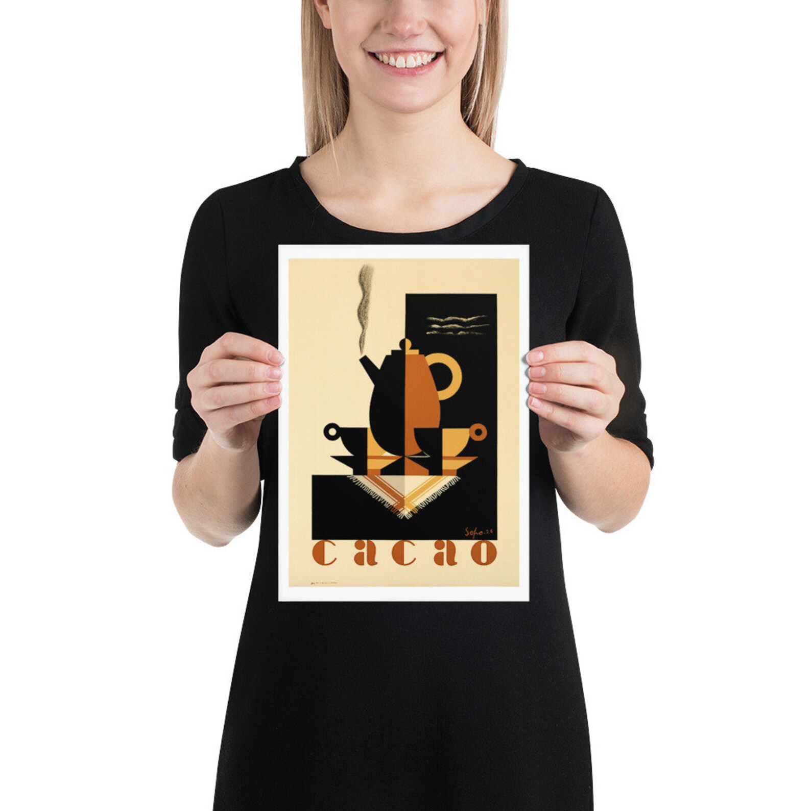 Cacao Hot Chocolate Poster 1926 Vintage Poster Kitchen | Etsy