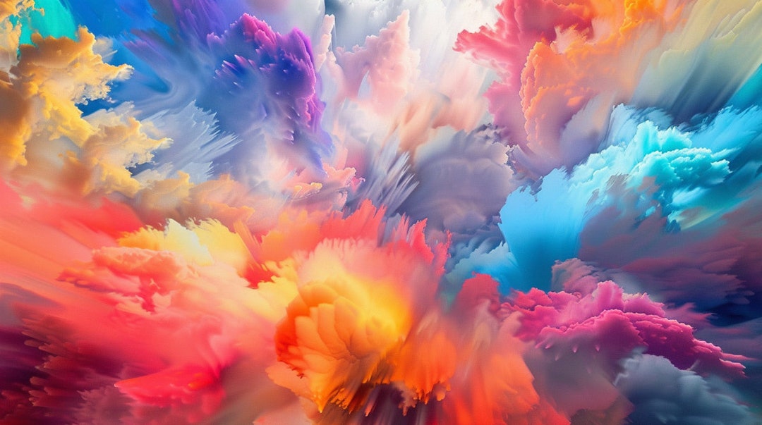 50 4K Desktop Wallpapers Bundle, Colorful Computer Backgrounds, Mac ...